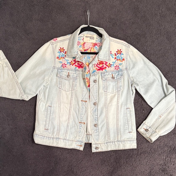 Savanna Jane | Jackets & Coats | Savanna Jane Light Denim Jacket With ...